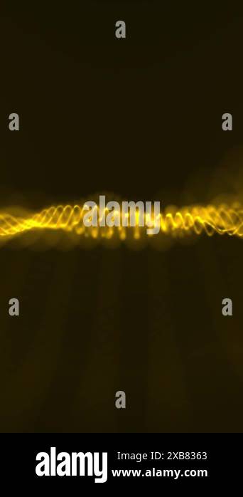 Vertical video - a gently undulating golden digital fractal light wave ...