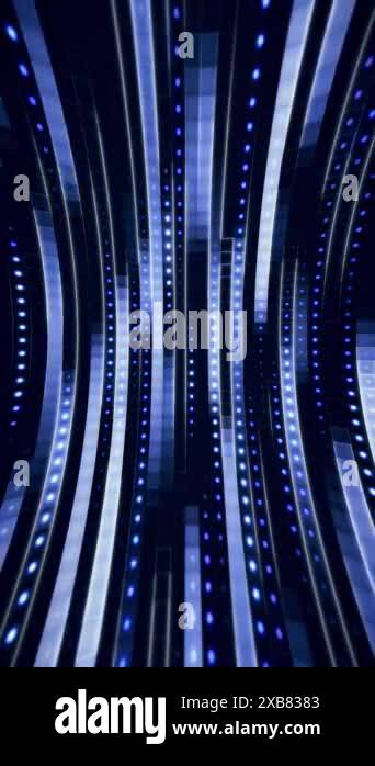 Vertical video - blue tech animation with blinking and flashing digital ...