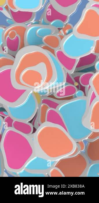 Vertical video - bright funky background with groovy psychedelic ...