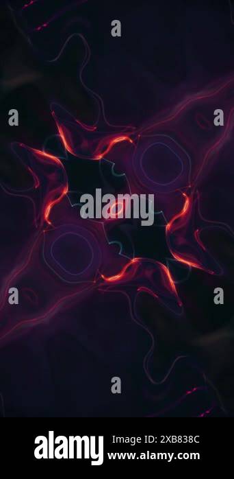 Vertical video - abstract glowing golden red liquid motion light effect animation. This trippy ...