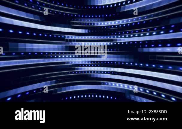 Blue tech animation with blinking and flashing digital data lights ...