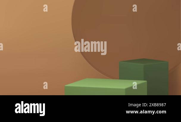 3d pedestal level stage empty showcase foundation green geometric steps ...