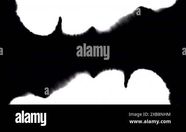 Black ink artistic flow splatter spots spills white paper beautiful ...