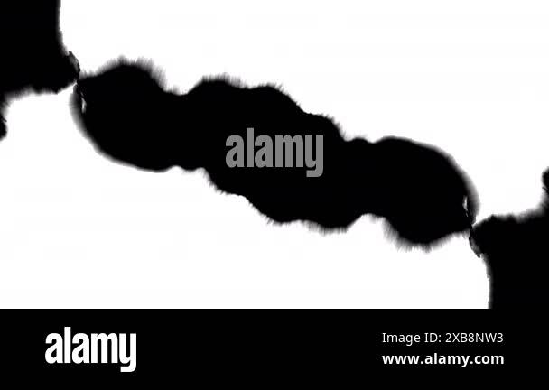 Black ink artistic flow splatter spots spills white paper beautiful ...