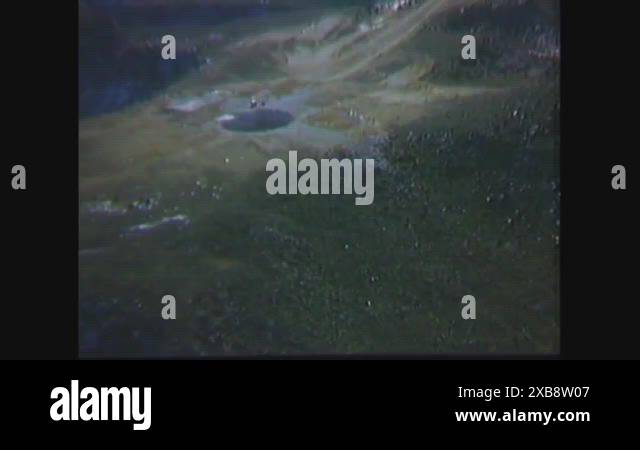 1967 An Aerial View Of A Usaf Nuclear Test Site Shows An Enormous Hole Dug For Underground