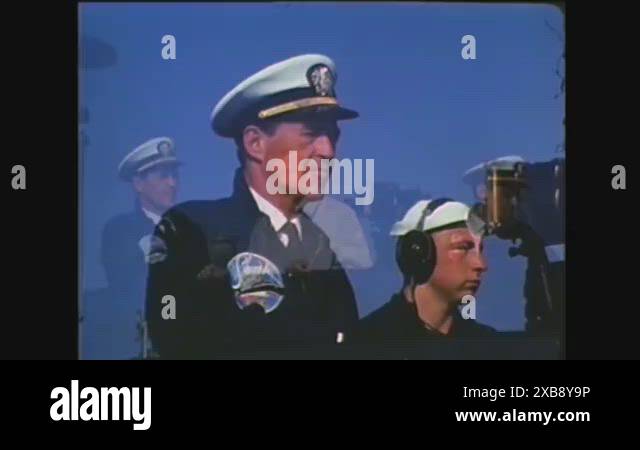 1960s - The US Navy submarine steadily submerges underwater Stock Video ...