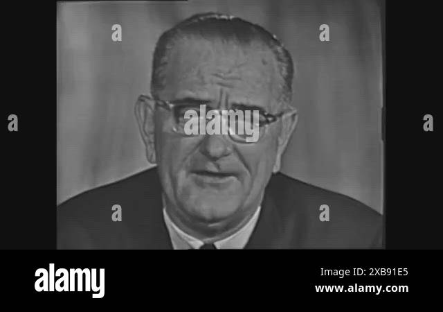 President Lyndon B Johnson asks all citizens to join together while ...