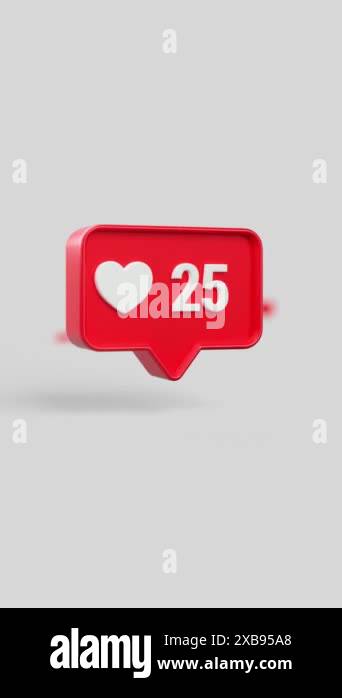 Social media like icon with likes counter increasing displayed on a ...