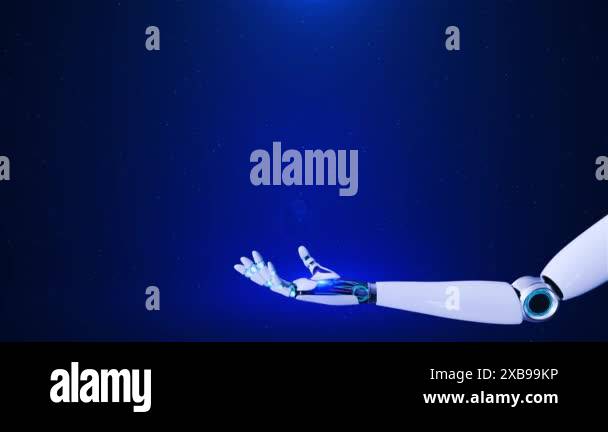 Futuristic cyber 3D robot hand AI artificial intelligence robot process automation cyber ...