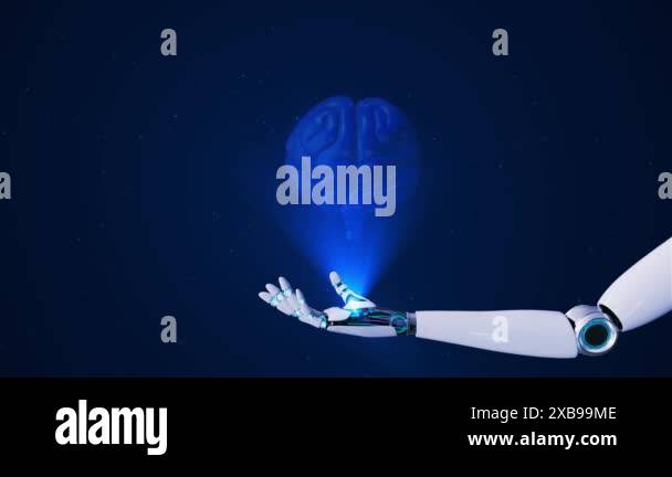 Digital HUD Robot Hand AI brain Artificial Intelligence Technology ...