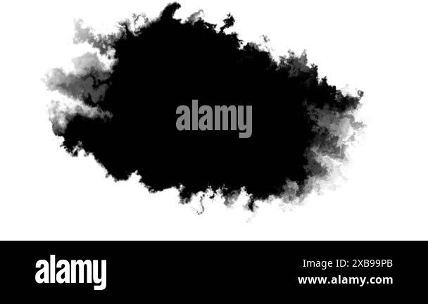 Transitions of black expanding paint stains on white backdrop Grunge ...