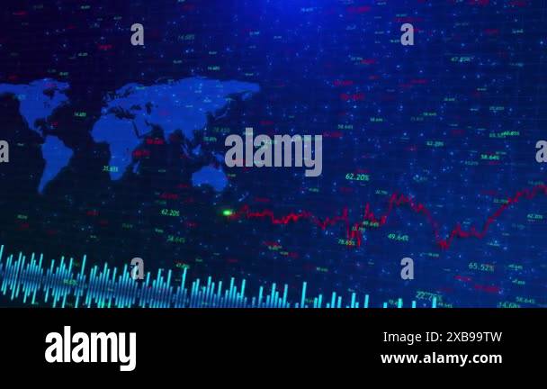 Animated stock market financial graph Growing line chart - business ...