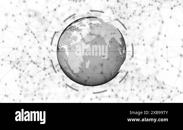 Globe Earth network international network interface, sci-fi world map ...