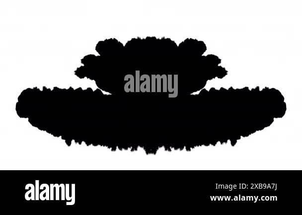 Black ink rorschach effect abstract background artistic flow splatter ...