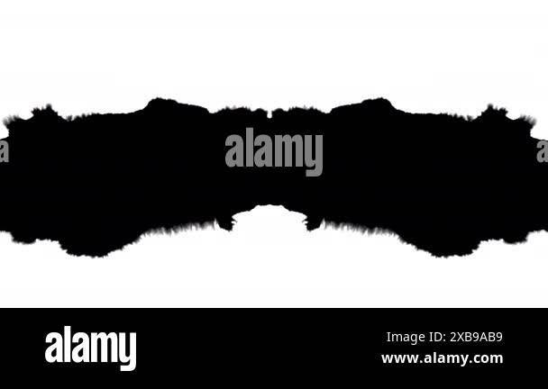 Black ink rorschach effect abstract background artistic flow splatter ...