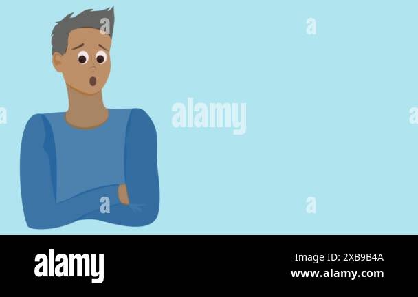 Animated or cartoon character man or guy office worker, lip syncing ...