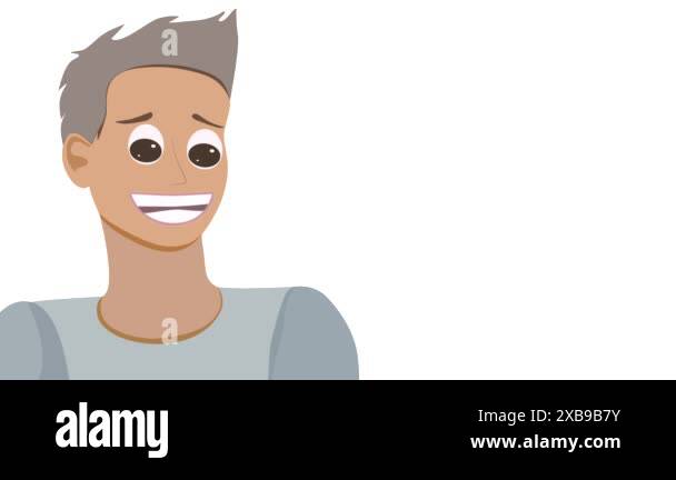 Animated or cartoon character, man or guy, lip sync, facial animation ...