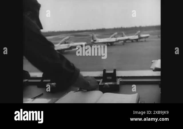 A military alarm rings and airborne officers get on their airplanes ...
