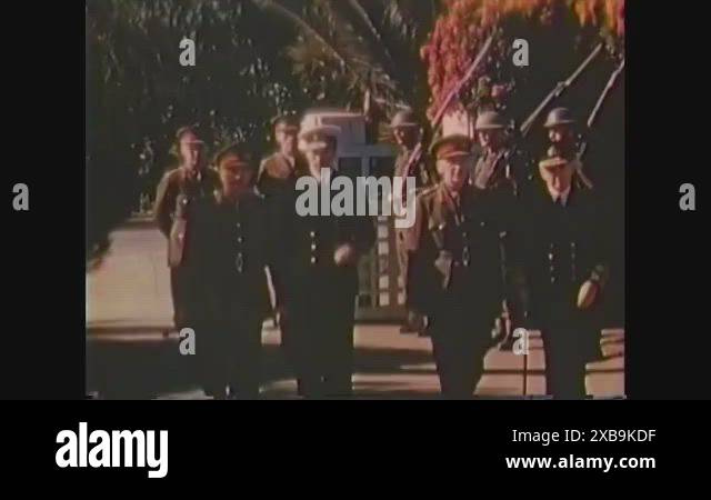 Winston Churchill poses with military leaders in North Africa, in 1943 ...