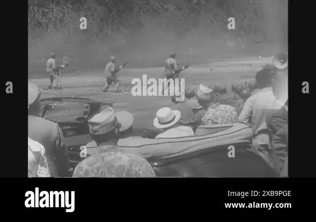 1944 - President Franklin Roosevelt, General MacArthur, Admiral Leahy ...