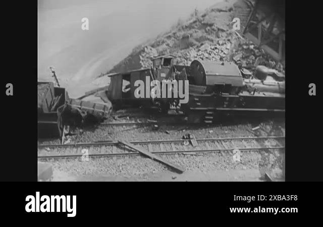 The Nazi army builds a bridge from ruins to be able to cross a river by ...