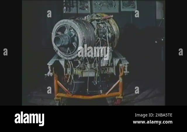 An engine of a chinook helicopter is undergoing tests. A Cobra ...