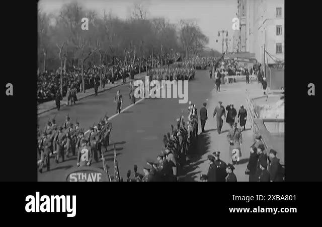 1949 - During the last Army Day Parade in New York servicemen carrying ...