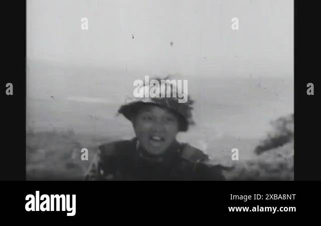 American soldiers fight the communists in Korea in 1950. Korean people migrate by walking with ...