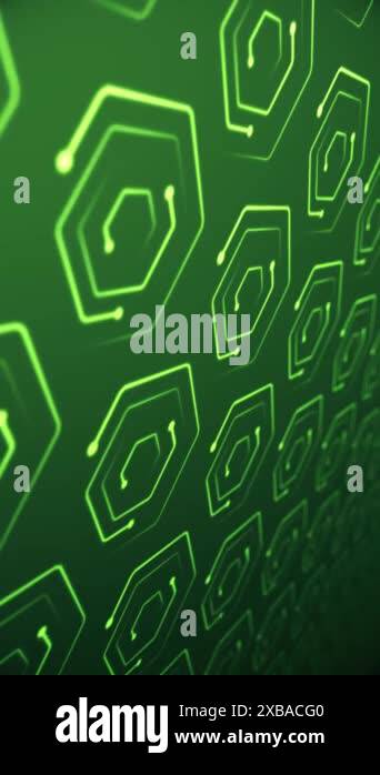 vertical video - circuit board styled background animation with data ...