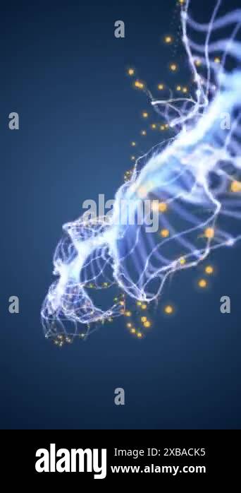 Vertical video - futuristic digital version of a primitive sea creature ...