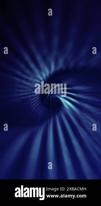 Vertical video - abstract ethereal blue spiral light beams space tunnel ...
