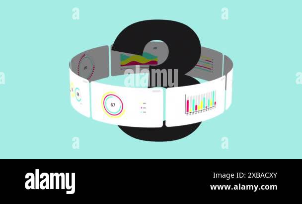 Countdown timer from 10 to 0 seconds realtime inside spinning 3D ...