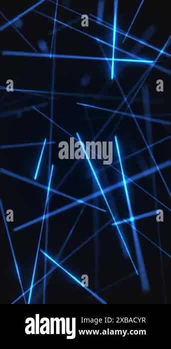 Vertical video - fast moving blue laser beams technology motion ...