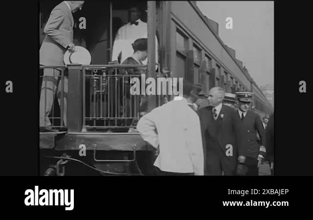 1919 - President Woodrow Wilson and First Lady Edith Wilson exit a ...