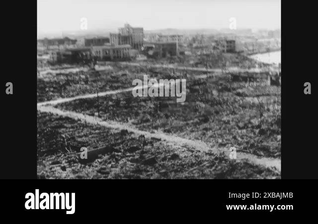 1945 - The devastation of the atomic bomb drop is shown in Hiroshima ...