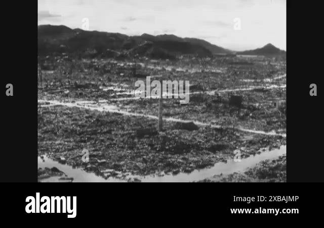1945 - The devastation in Hiroshima is shown after the dropping of the ...