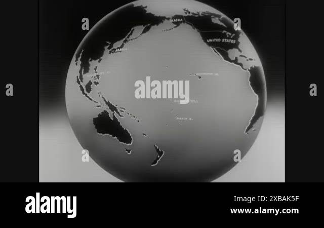 1946 - Map and model show ship fleet at Bikini Atoll for Operation ...