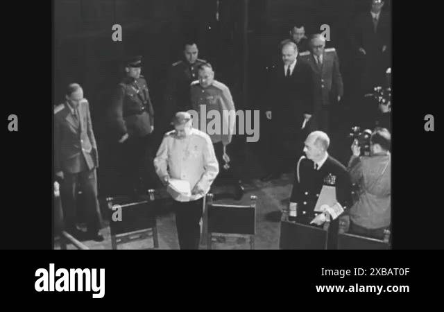 Leaders meet to sign the Berlin Declaration of 1945 Stock Video Footage ...