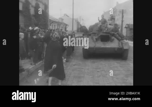 WW2 footage of Polish civilians welcoming soldiers as the city is freed ...