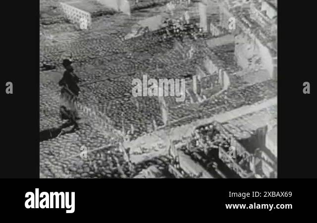Massive crowds, including individual close-ups, of surrendered Polish ...