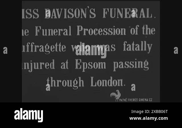 1913 - A funeral procession passes through London for suffragette ...