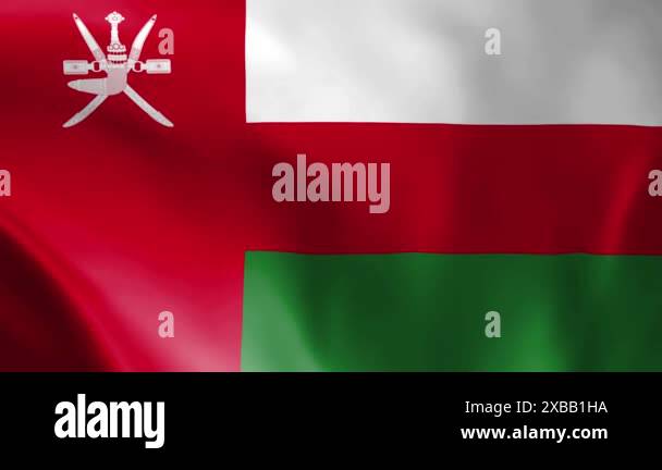 Oman flag in the wind. Detailed fabric texture. Seamless looped animation Stock Video Footage ...