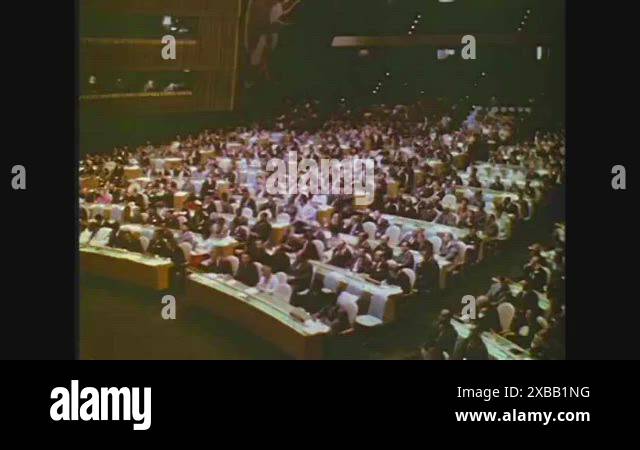 President Richard Nixon speaks before the United Nations regarding the ...
