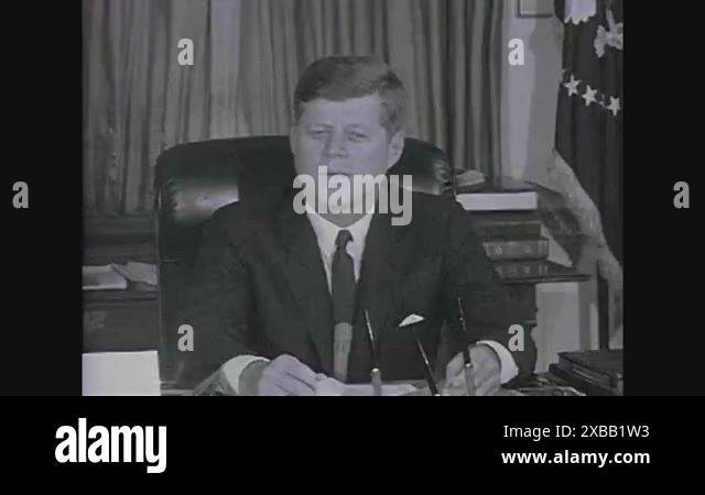 President John Kennedy delivers a New Year message, during the Vietnam ...