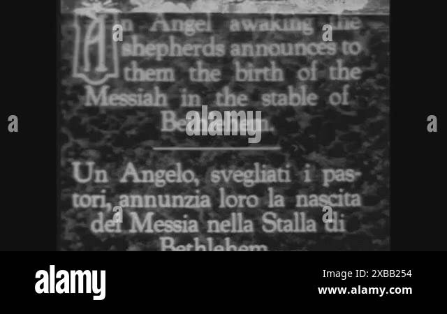 Angels appear to some shepherds in a scene from an early silent film ...