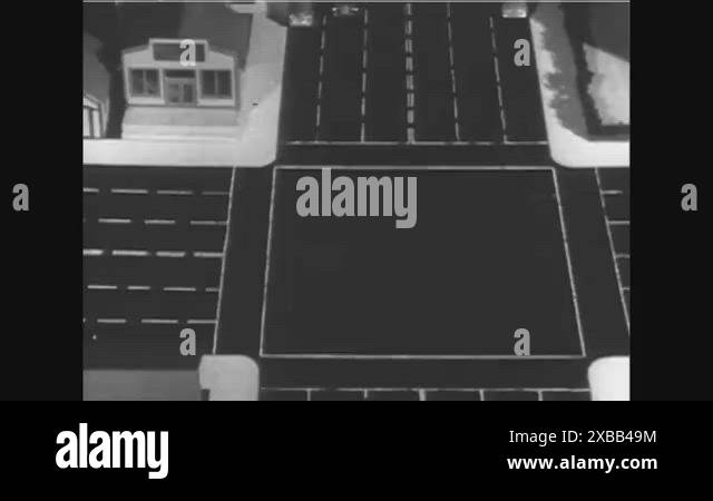 A scale model and animation illustrate scenarios with cars driving and ...