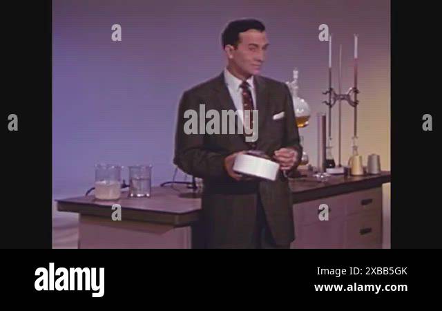 A man shows the examples of the new fibers created and highlights the ...