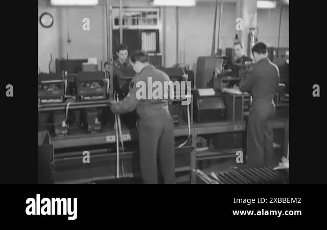 1949 - Soldiers operate automatic teleprinters in the First Army ...