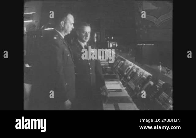An officer speaks at a Strategic Air Command command post at Offutt Air ...