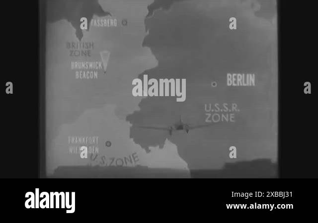 1948 A map shows Berlin's access to the Western European zone after ...